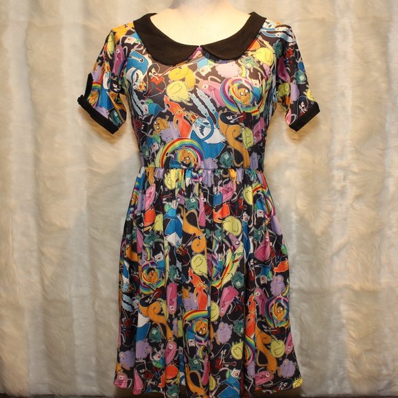 Cartoon Network | Dresses | Adventure Time Allover Print Dress Cartoon ...